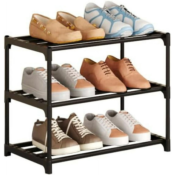 Metal Stackable Small Shoe Rack Organizer, Narrow Shoe Racks for ...