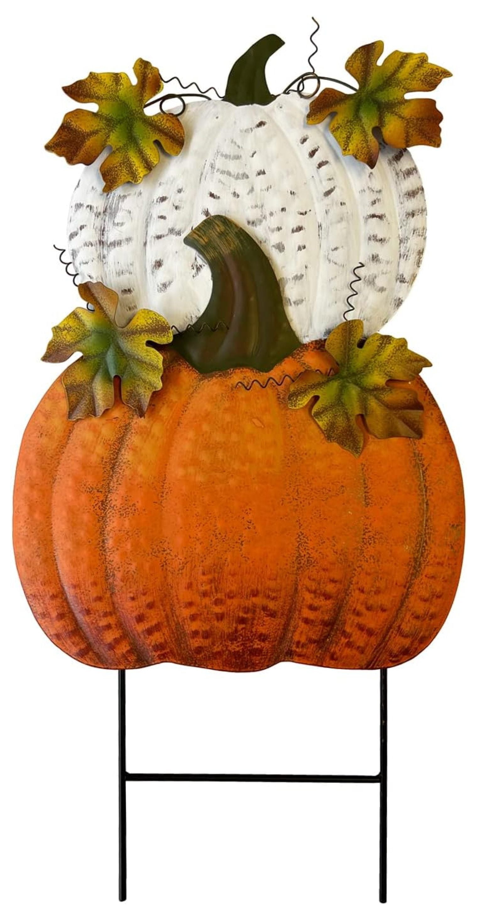 Metal Stacked Pumpkins Harvest Garden Stakes Fall Thanksgiving Yard ...