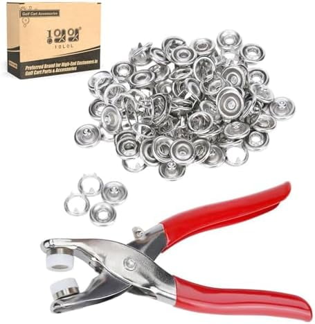 Metal Stainless Steel Snaps Buttons Kit, No-Sew Button Fasteners Studs ...