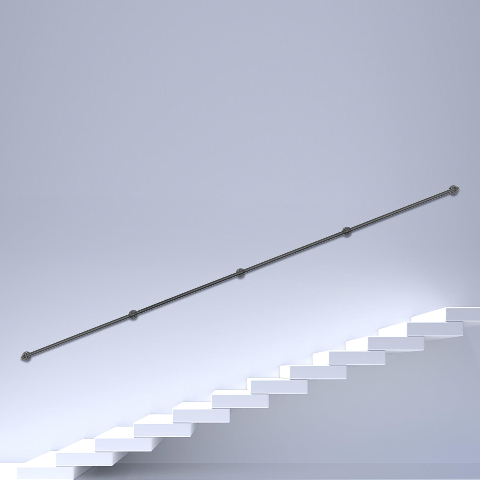 Metal Stair Railing with Galvanized Iron Pipes, Rust and Heat Resistant ...