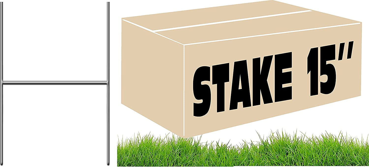 Metal Stake 15 Inch Tall Signs Stake 10 x 15 inch x 9 Gauge Galvanized ...