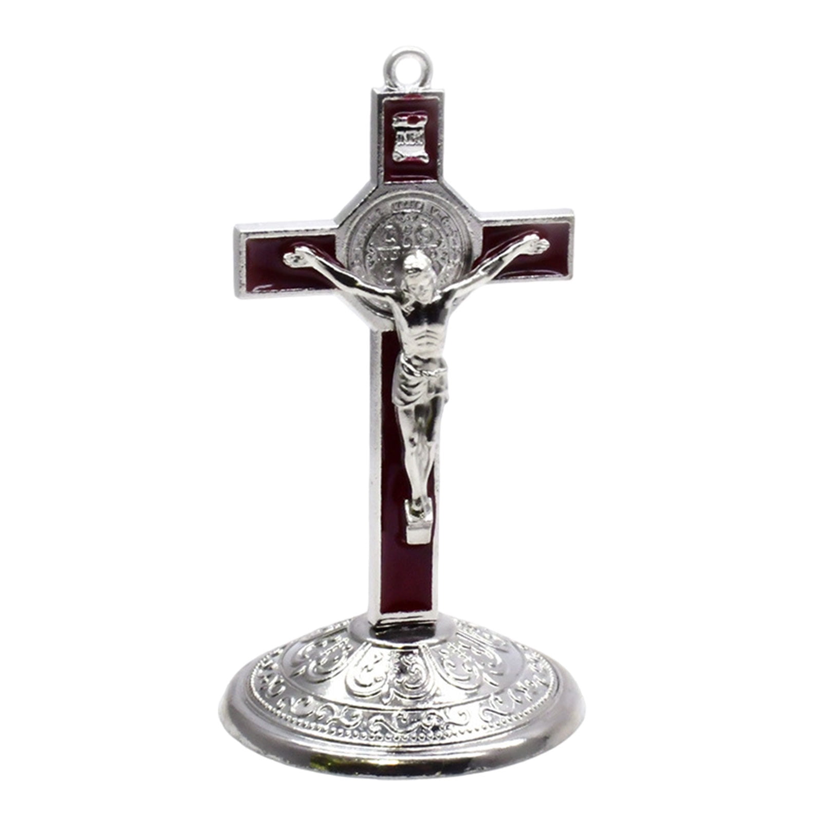 Metal Standing Crosses Figurine with Base Metal Crosses Statue ...