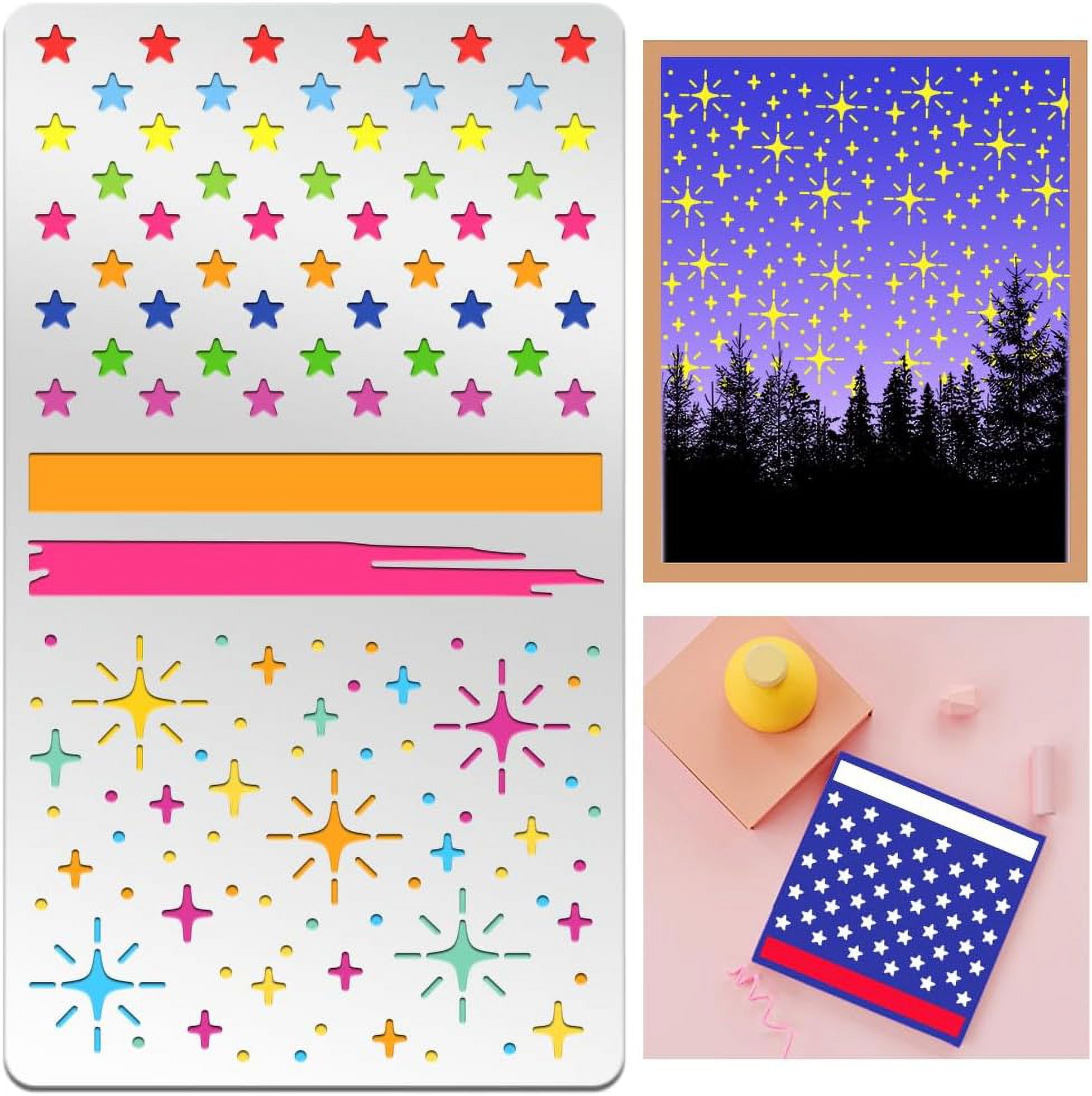 Metal Star Stencil 4x7 Assorted Star Stencils for Painting Reusable ...