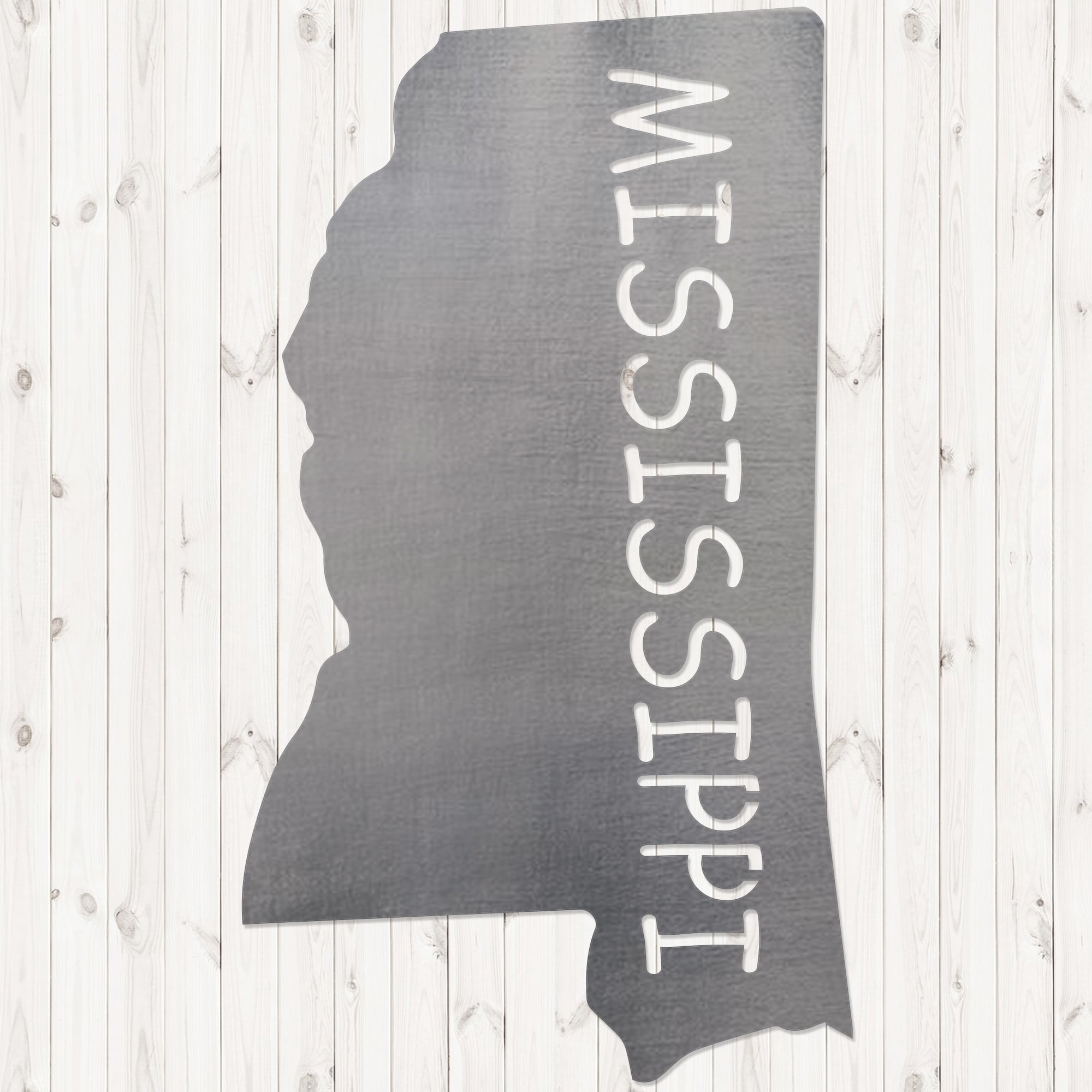 Metal State Name Cutout Raw - 14" Mississippi - Walmart.com
