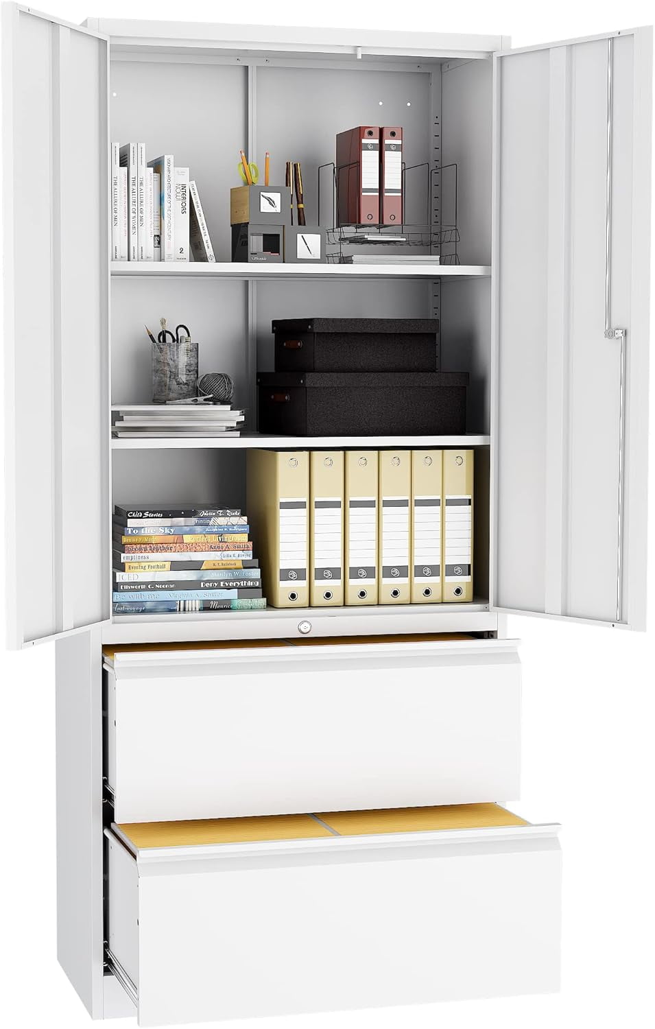 Metal Steel Storage Cabinets with Lockable Drawers and Doors Lateral ...