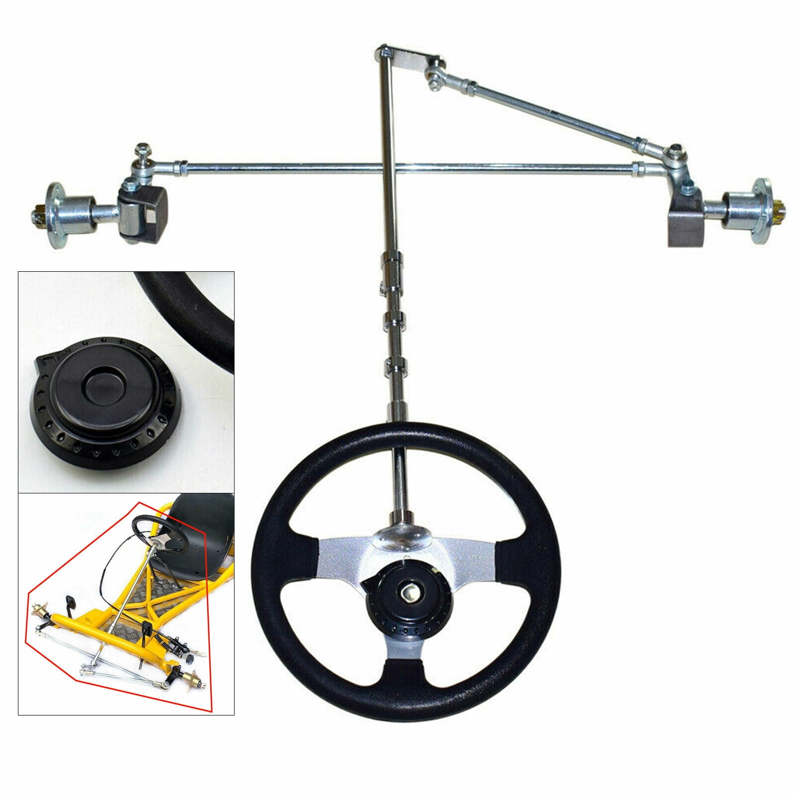 Unbranded Metal Steering Assembly, Silver Front Tie Rod Ball Joint Kit ...