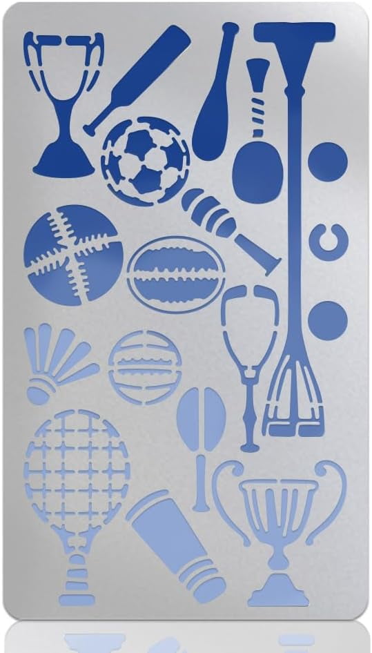 Metal Stencil for Craft Sport Ball Stencil Stainless Steel Reusable ...