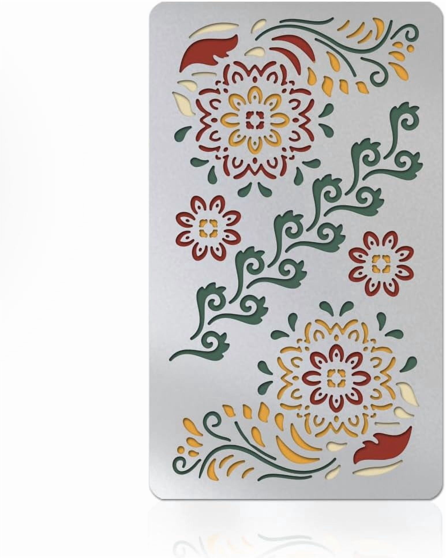 Metal Stencil for Craft Wood Carving Curly Flower Stencil Stainless ...