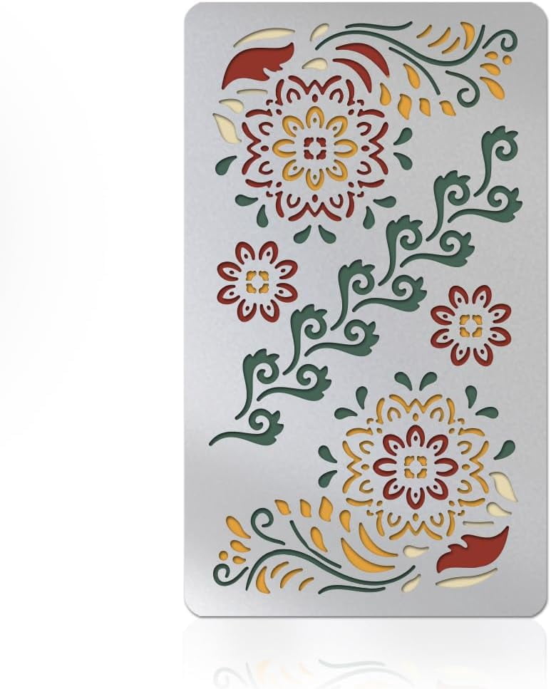 Metal Stencil for Craft Wood Carving Curly Flower Stencil Stainless ...