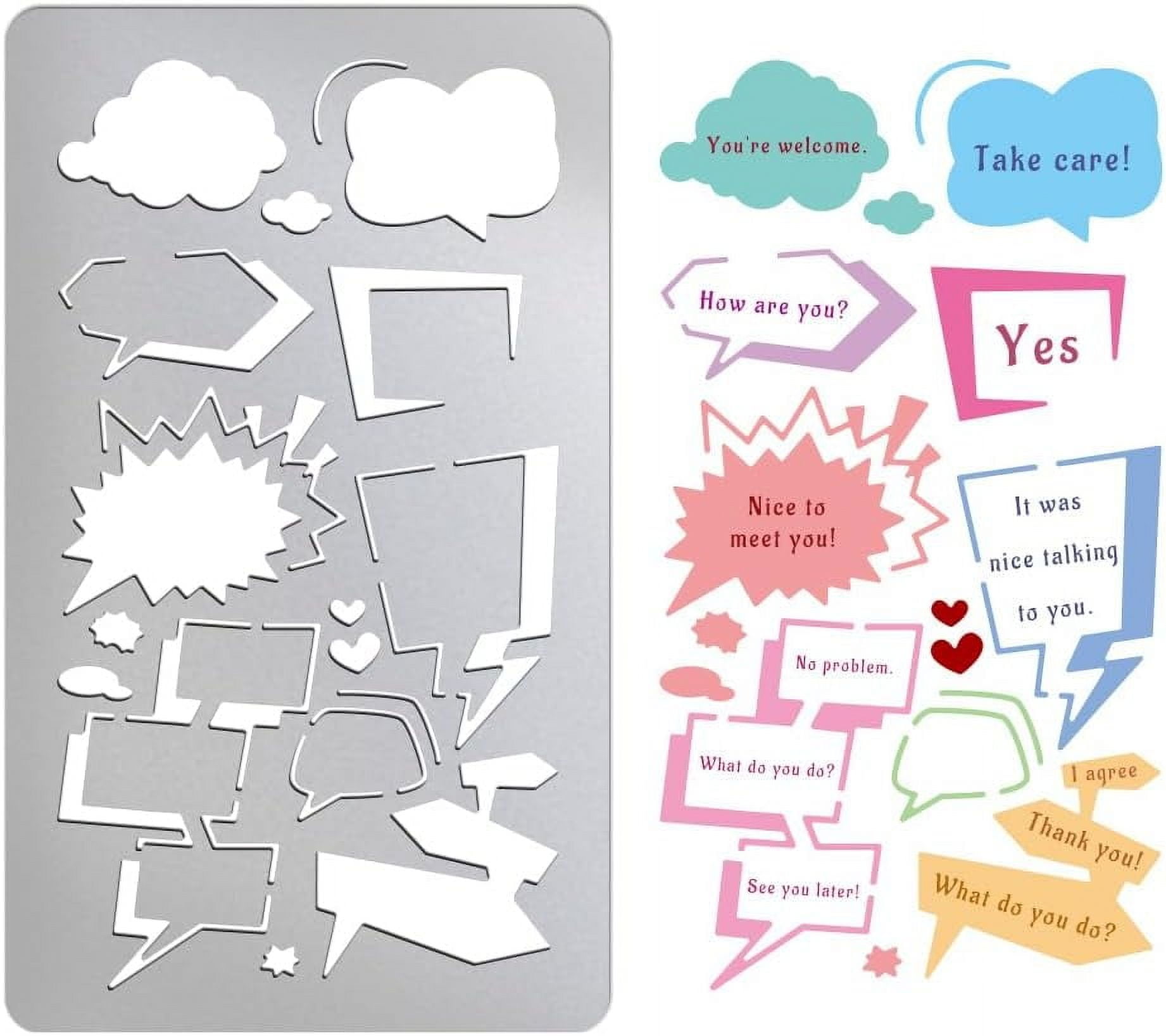Metal Stencil Dialog Box Stencils for Journaling Mix Shaped Stencils ...