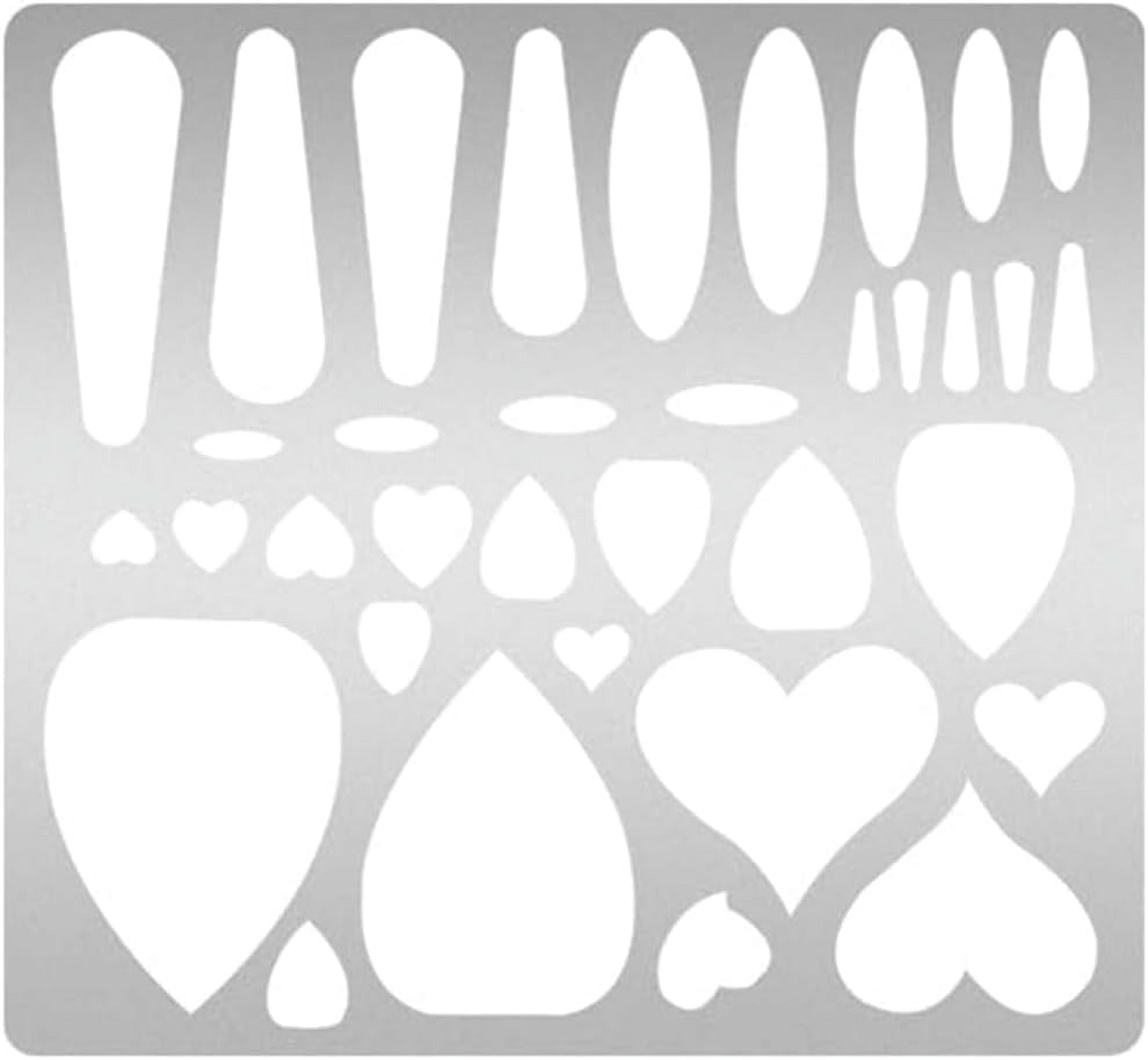 Metal Stencil Heart Shape Teardrops Cutouts Stencil Oval Drawing Metal ...