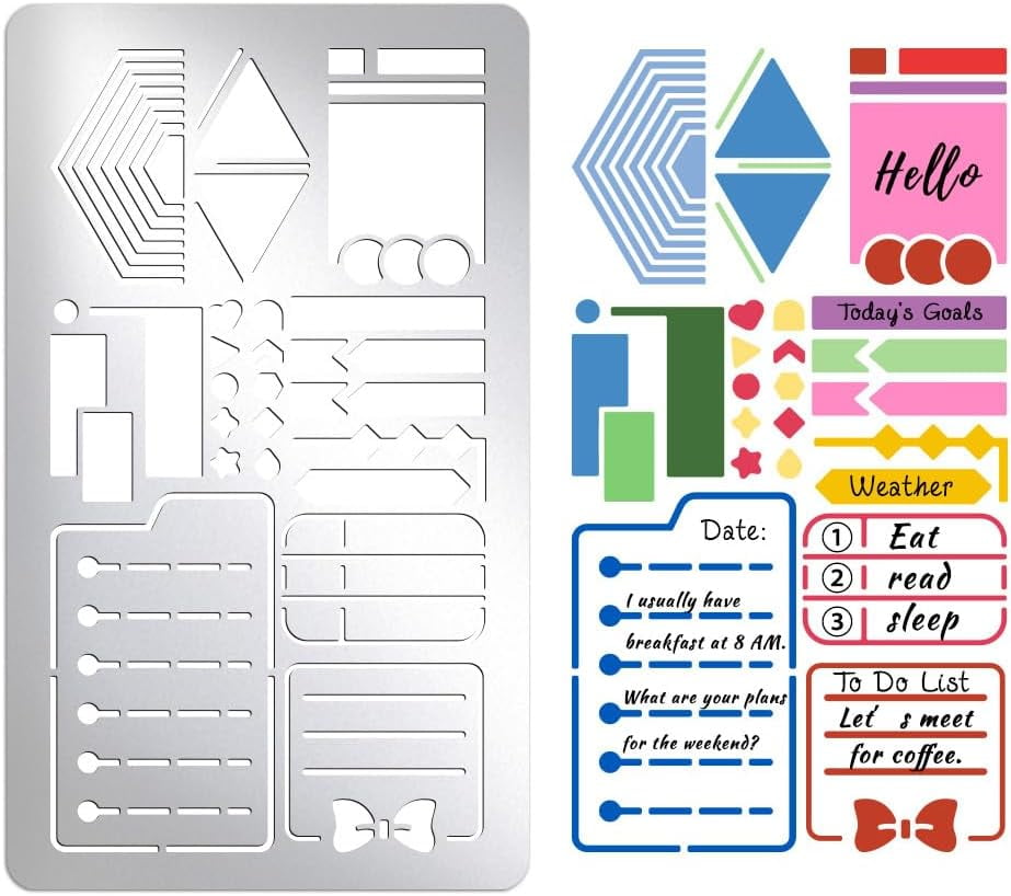 Metal Stencil for Journaling Line Lists Bookmark Metal Journal Stencil ...