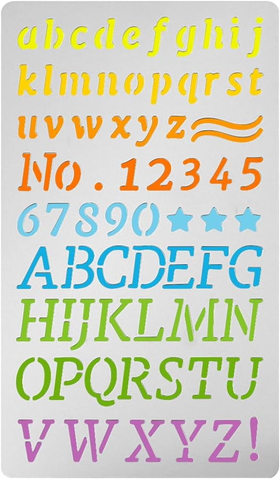 Metal Stencil Letters Number Stencils for Craft Wood Burning Stainless ...