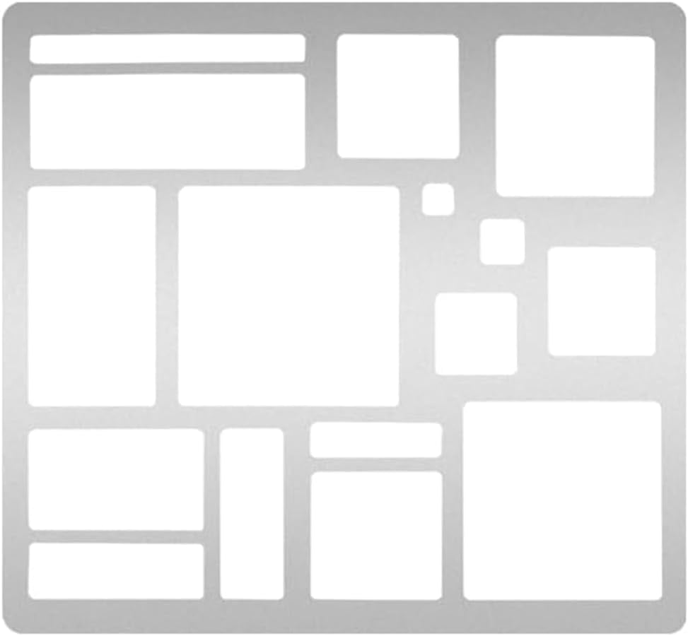Metal Stencil Square Cutouts Stencil Rectangle Template Stainless Steel ...