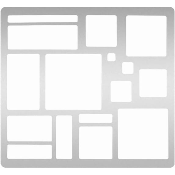 Metal Stencil Square Cutouts Stencil Rectangle Template Stainless Steel ...