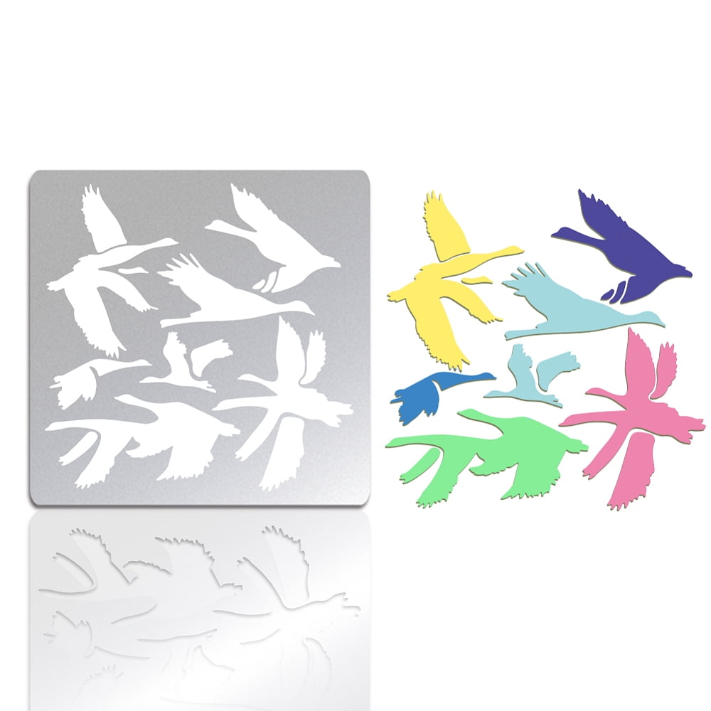 Metal Stencil Swallows Fly in The Sky Birds Stencil for Wood Burning ...