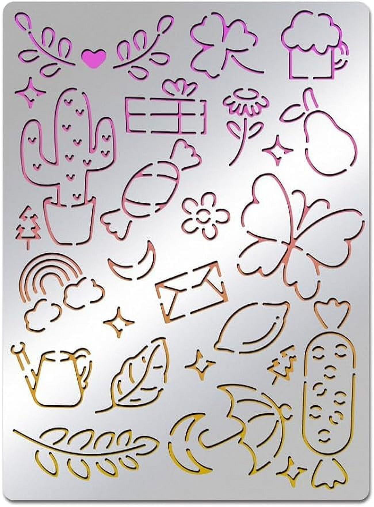 Metal Stencil for Wood Burning Cactus Butterfly Flower Leaf Candy ...