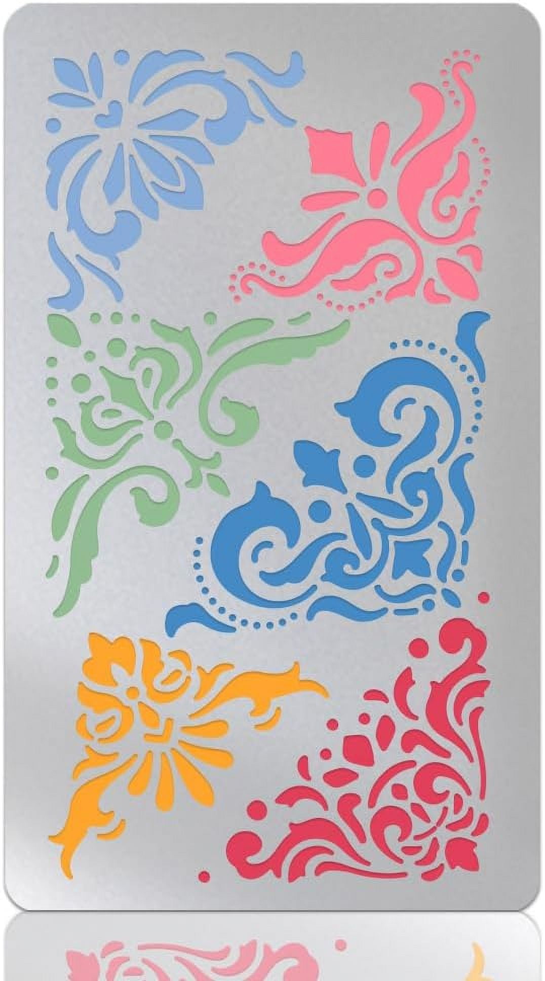 Metal Stencils for Craft Wood Burning Flower Corner Stencils Stainless ...