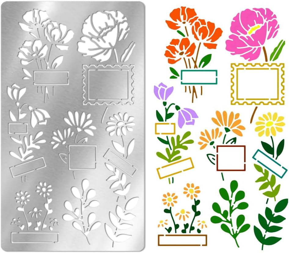 Metal Stencils for Craft Wood Burning Flower Stencils Stainless Steel ...