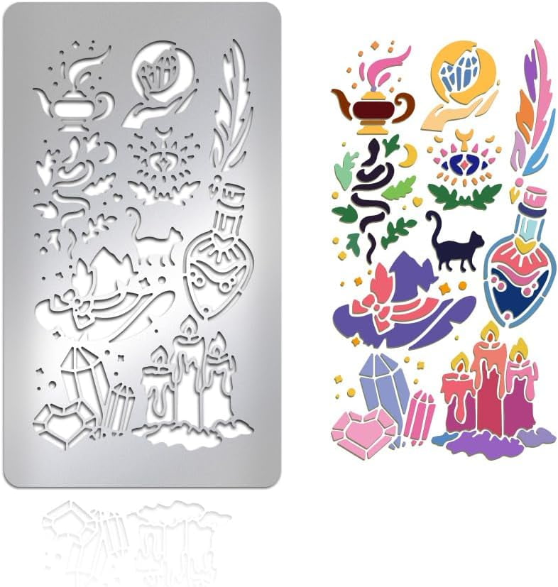 Metal Stencils for Craft Wood Burning Magic Theme Stencils Stainless ...