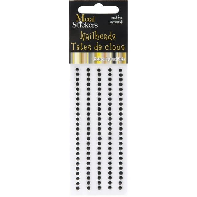 Metal Stickers Nailheads 3mm Round 125/Pkg-Black - Walmart.com