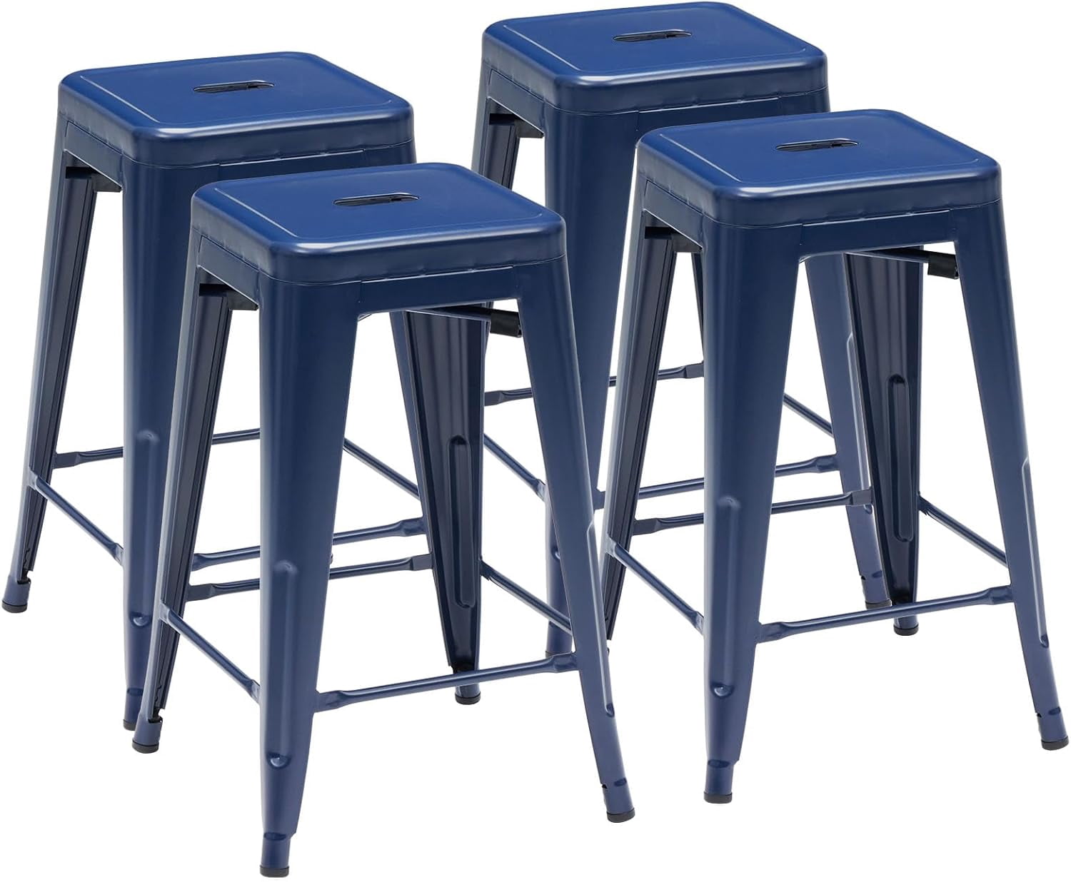 Metal Stools Set of Stackable Restaurant Classic Trattoria Metal Chairs ...