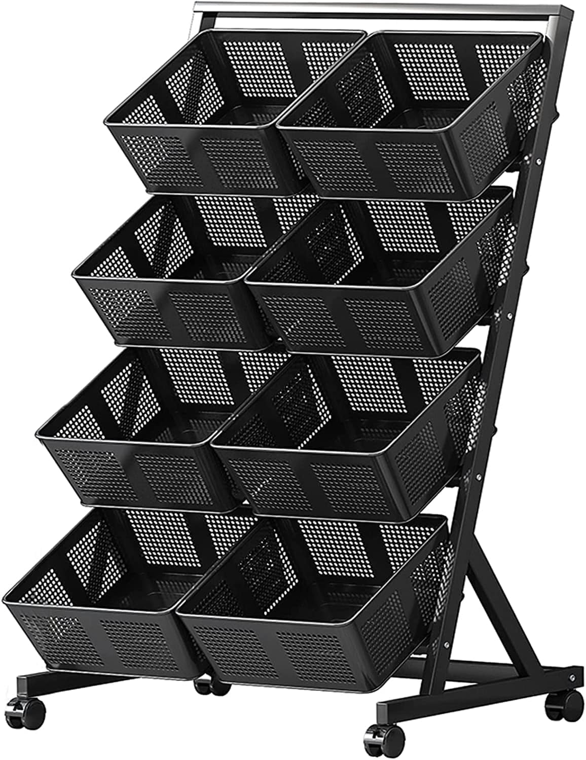 Metal Storage Basket Stand 4 Tiers Kitchen Fruit Vegetable Basket Rack ...