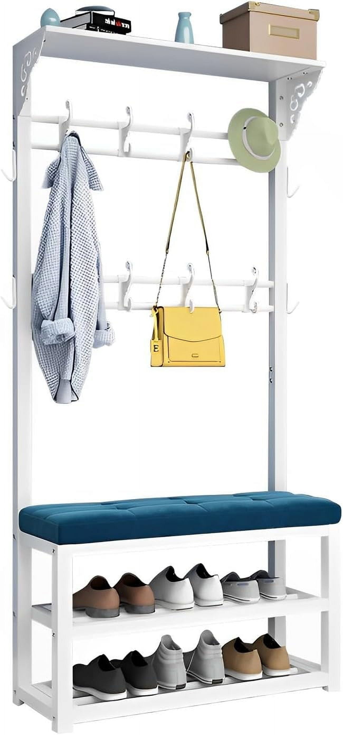 Metal Storage , Hallway with Coat Rack and Shoe Storage, Entryway ...