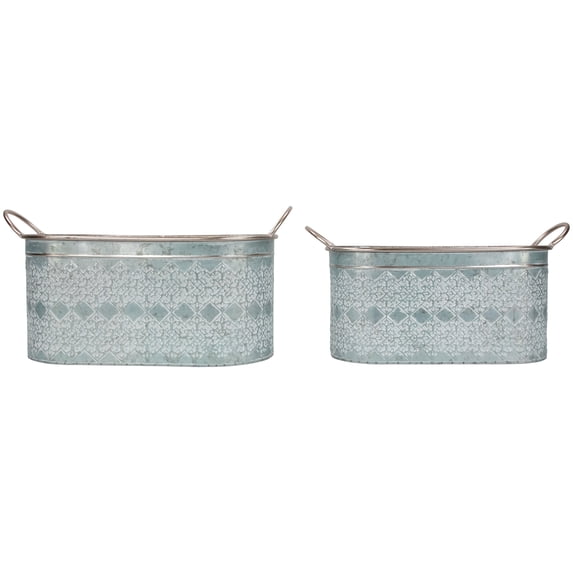 Free Shipping! Northlight Decorative Metal Storage Bins with Handles ...
