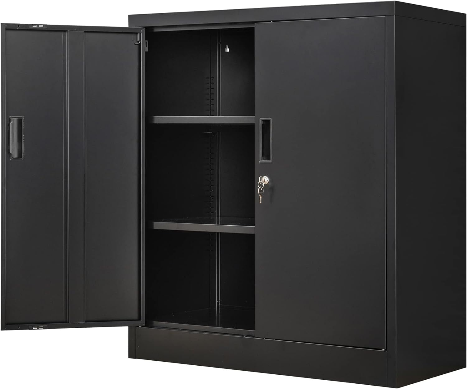 Metal Storage Cabinet, 36.2" H Locking Storage Cabinet with Adjustable ...