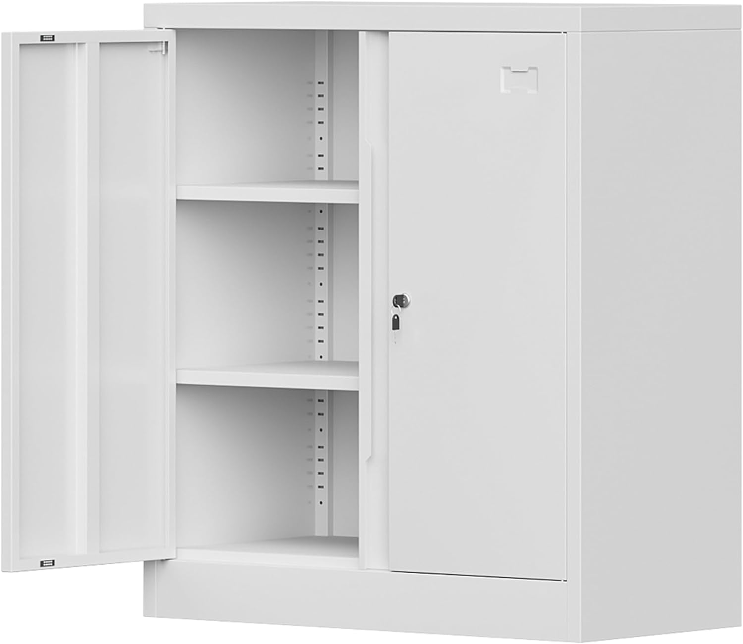 Metal Storage Cabinet, 36" H Black Metal Cabinet, Garage Cabinets with ...