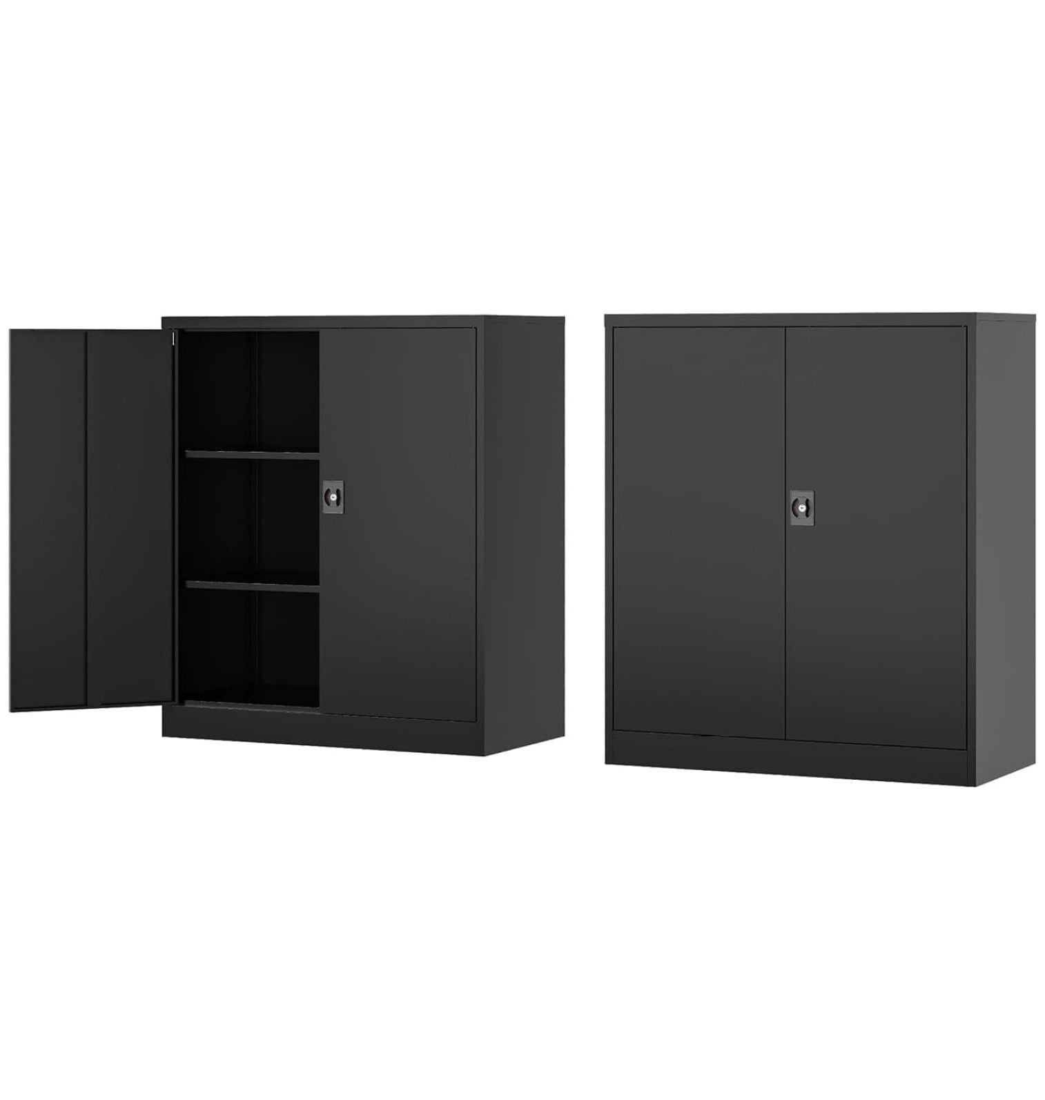 Metal Storage Cabinet-36” Tall Steel File Cabinets with Lockable Doors ...