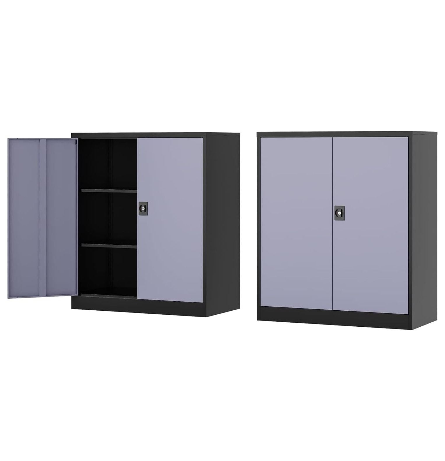 Metal Storage Cabinet-36” Tall Steel File Cabinets with Lockable Doors ...