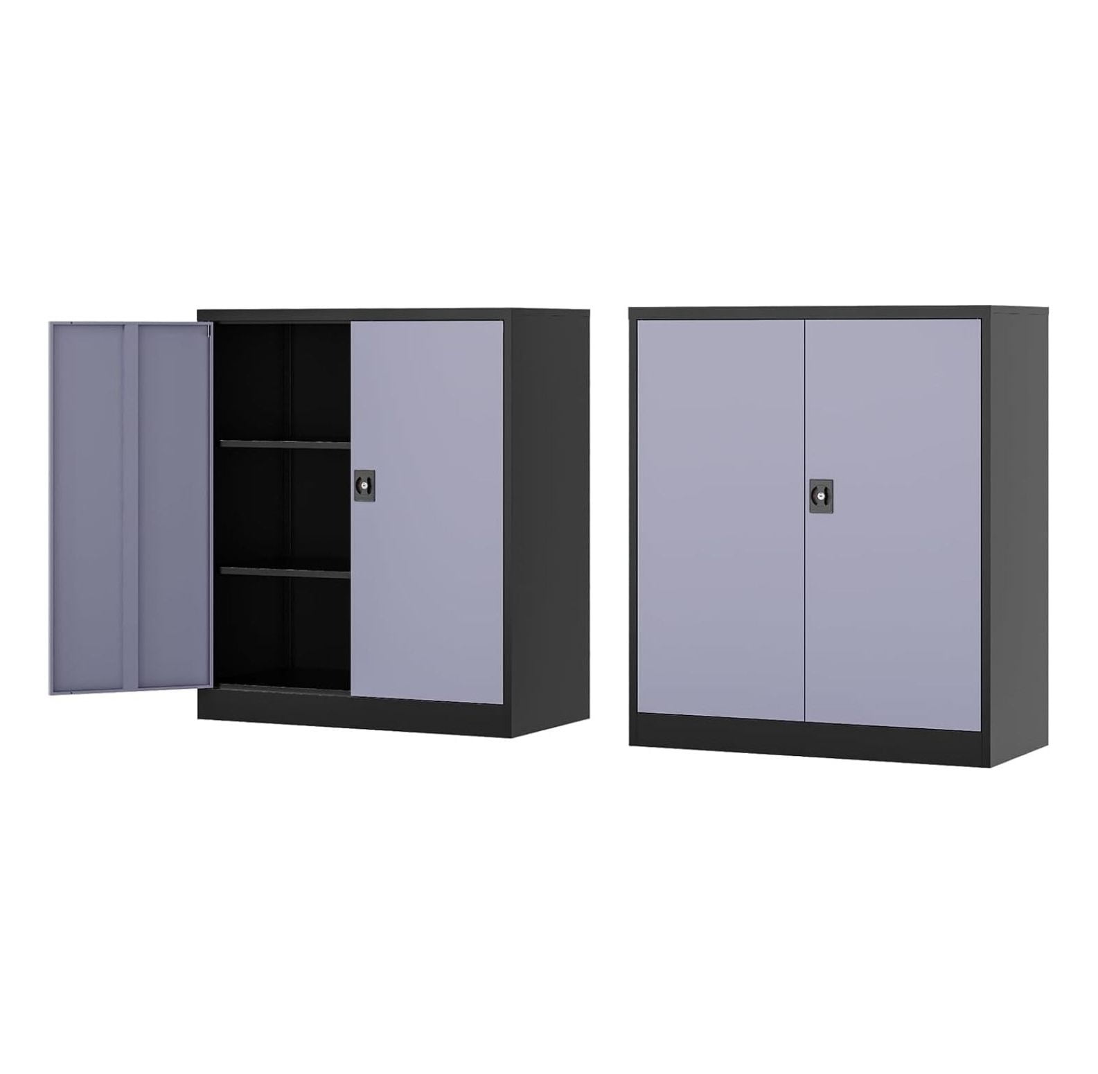 Metal Storage Cabinet-36” Tall Steel File Cabinets with Lockable Doors ...