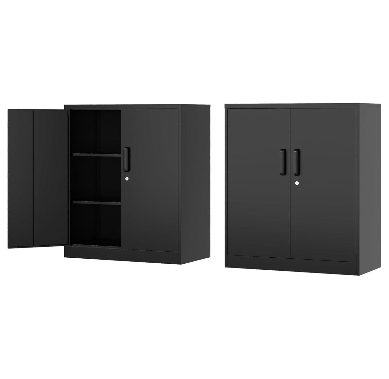 Metal Storage Cabinet-36” Tall Steel File Cabinets with Lockable Doors ...