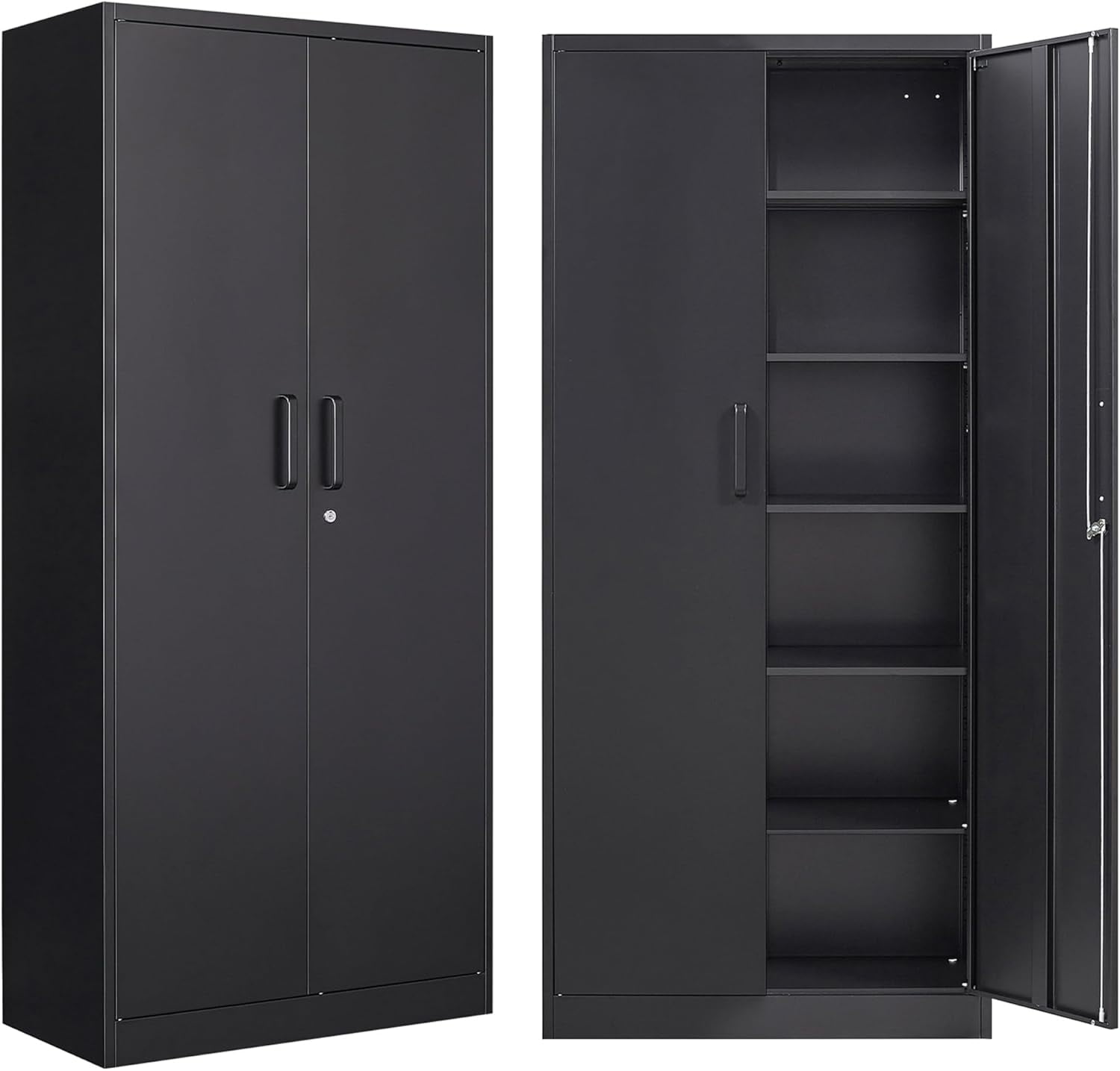 Metal Storage Cabinet with 5 Adjustable Shelves,Garage Storage Cabinet ...