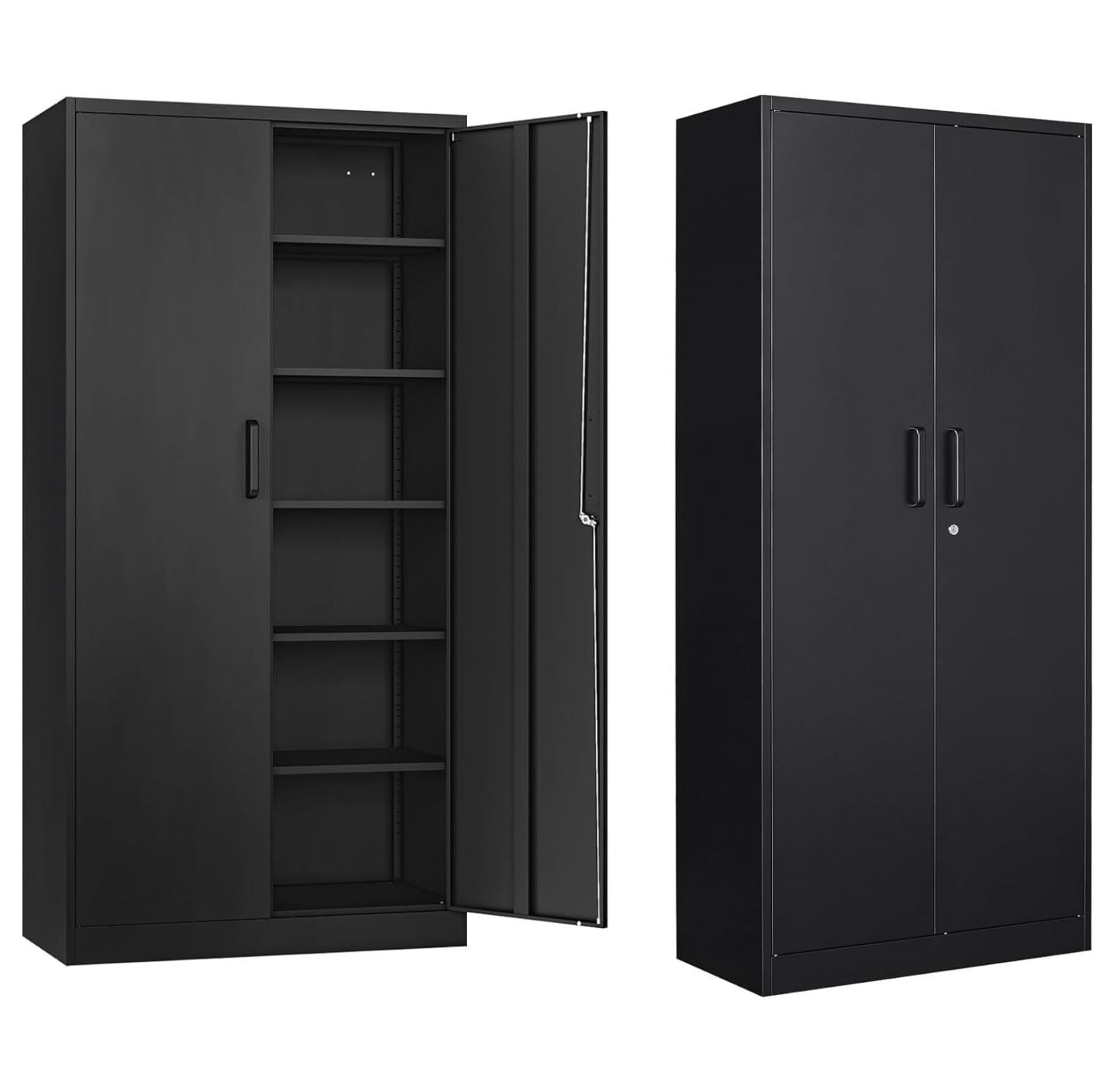 Metal Storage Cabinet with 5 Adjustable Shelves,Garage Storage Cabinet ...