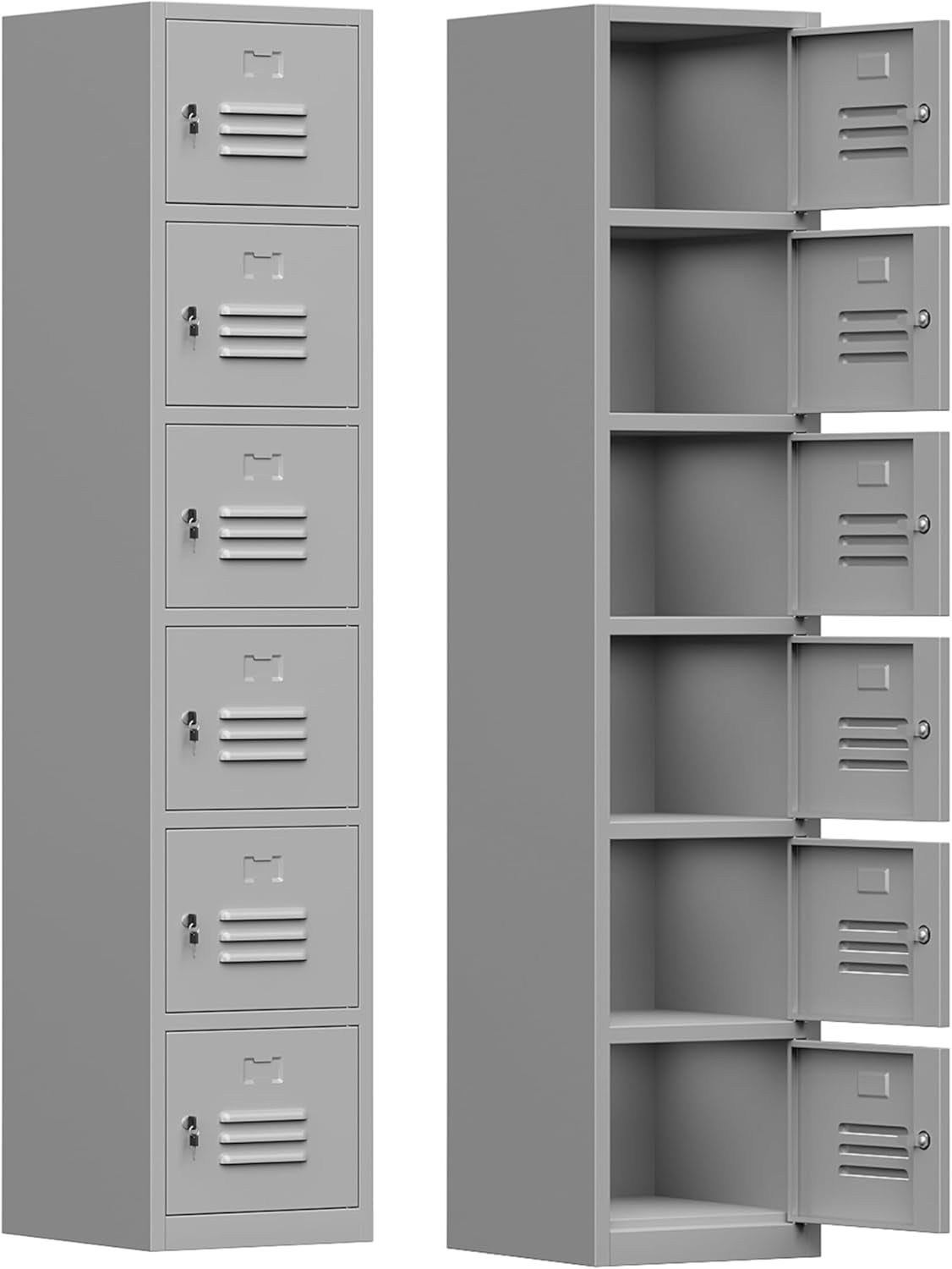 Metal Storage Cabinet with 6 Doors,Metal Lockers for Employees,71" Tall ...