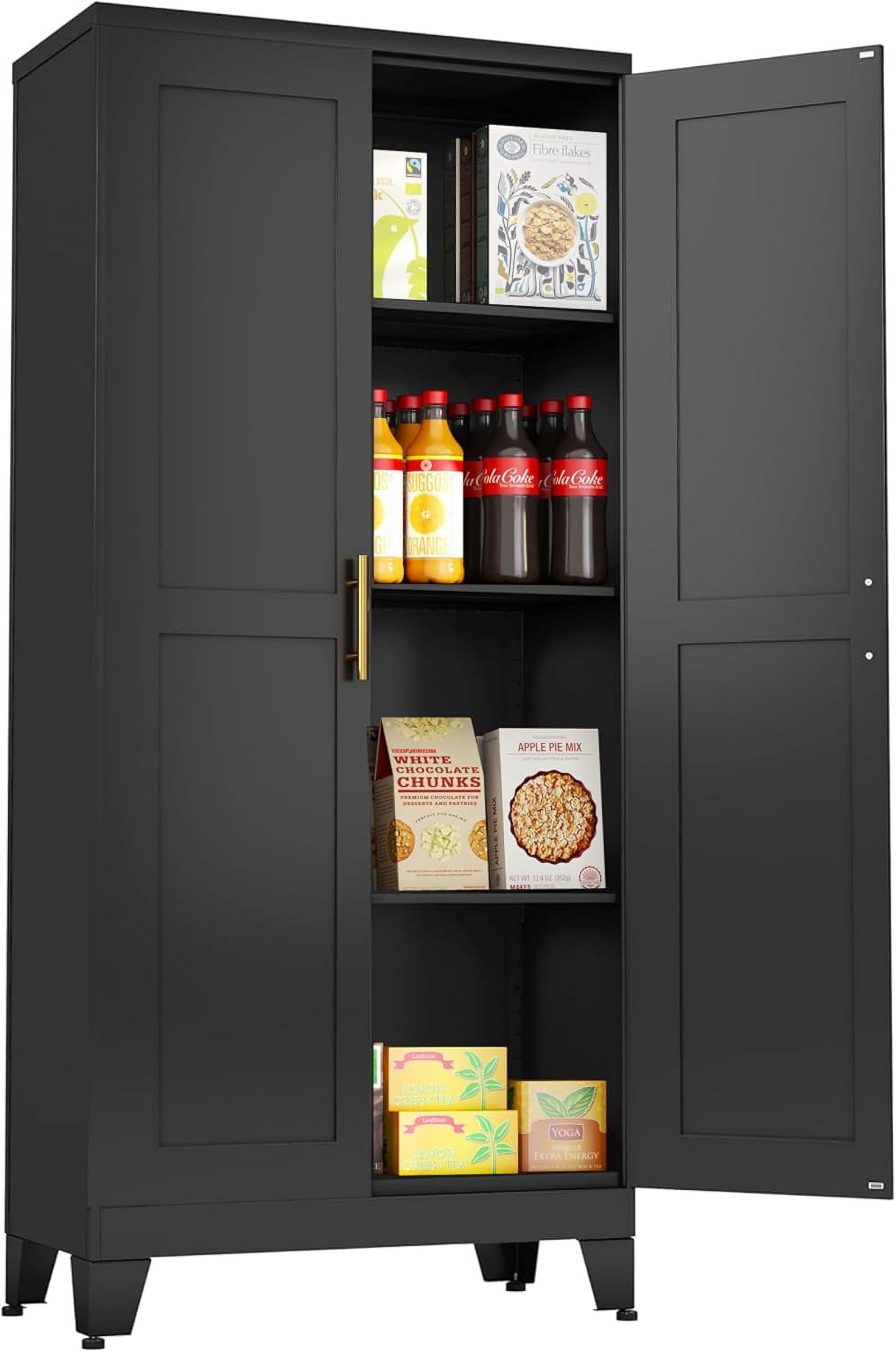 Metal Storage Cabinet - 61" Tall Steel File Cabinets with 2 Doors and 3 ...