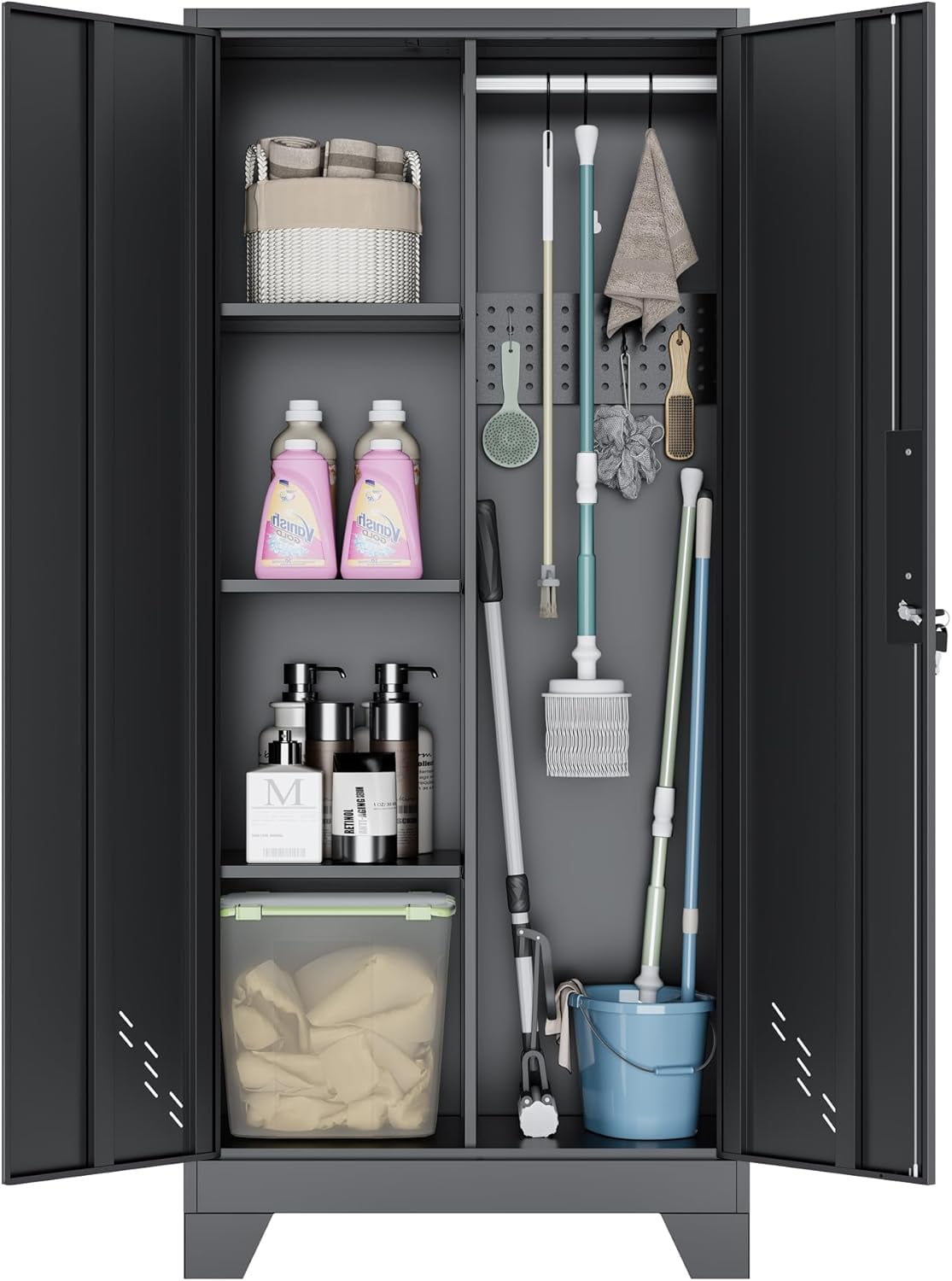 Metal Storage Cabinet,61" Tall Storage Cabinet,Utility Cabinet for ...