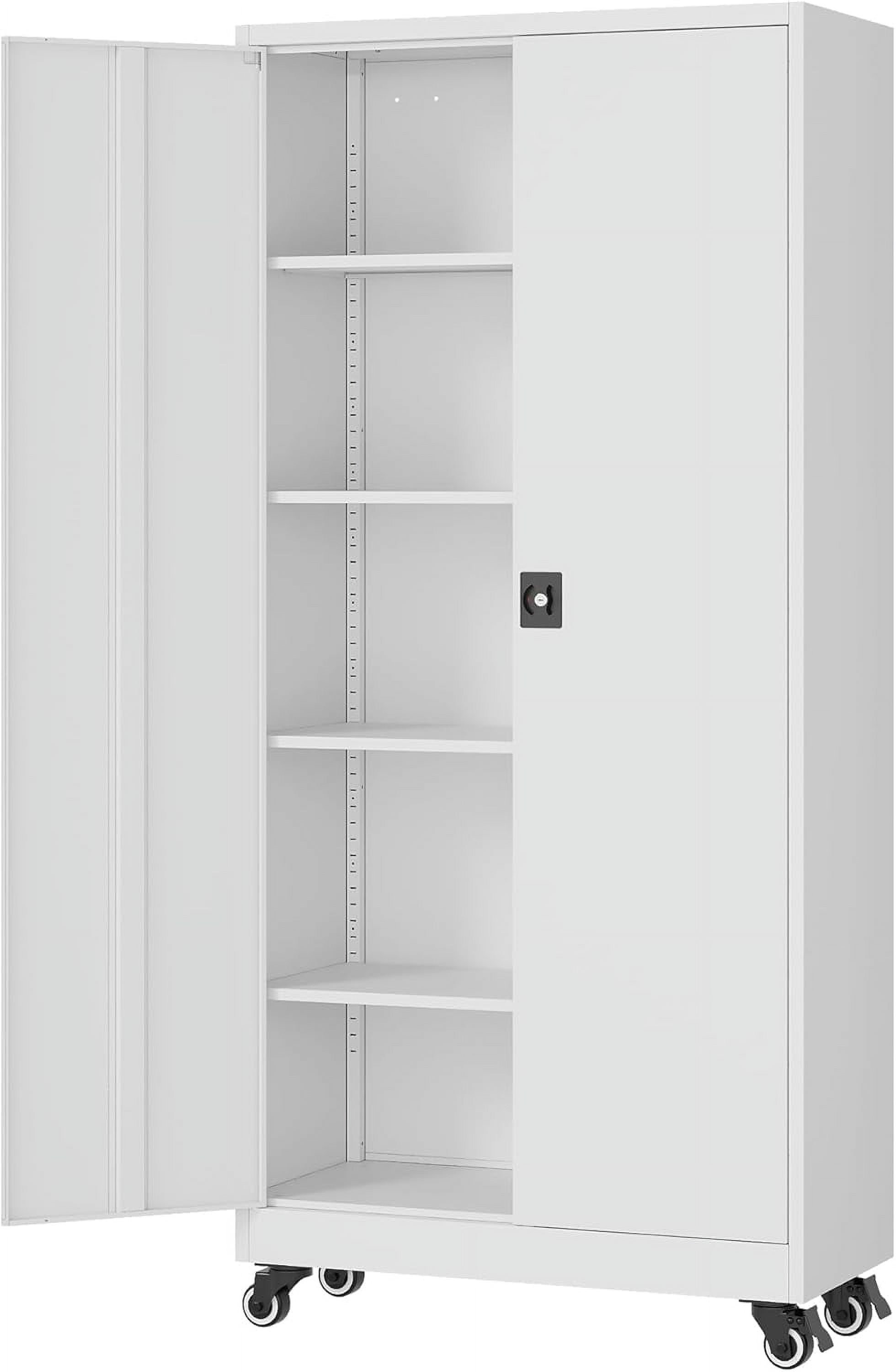Metal Storage Cabinet-70\u201D Tall Steel File Cabinets with Wheels ...