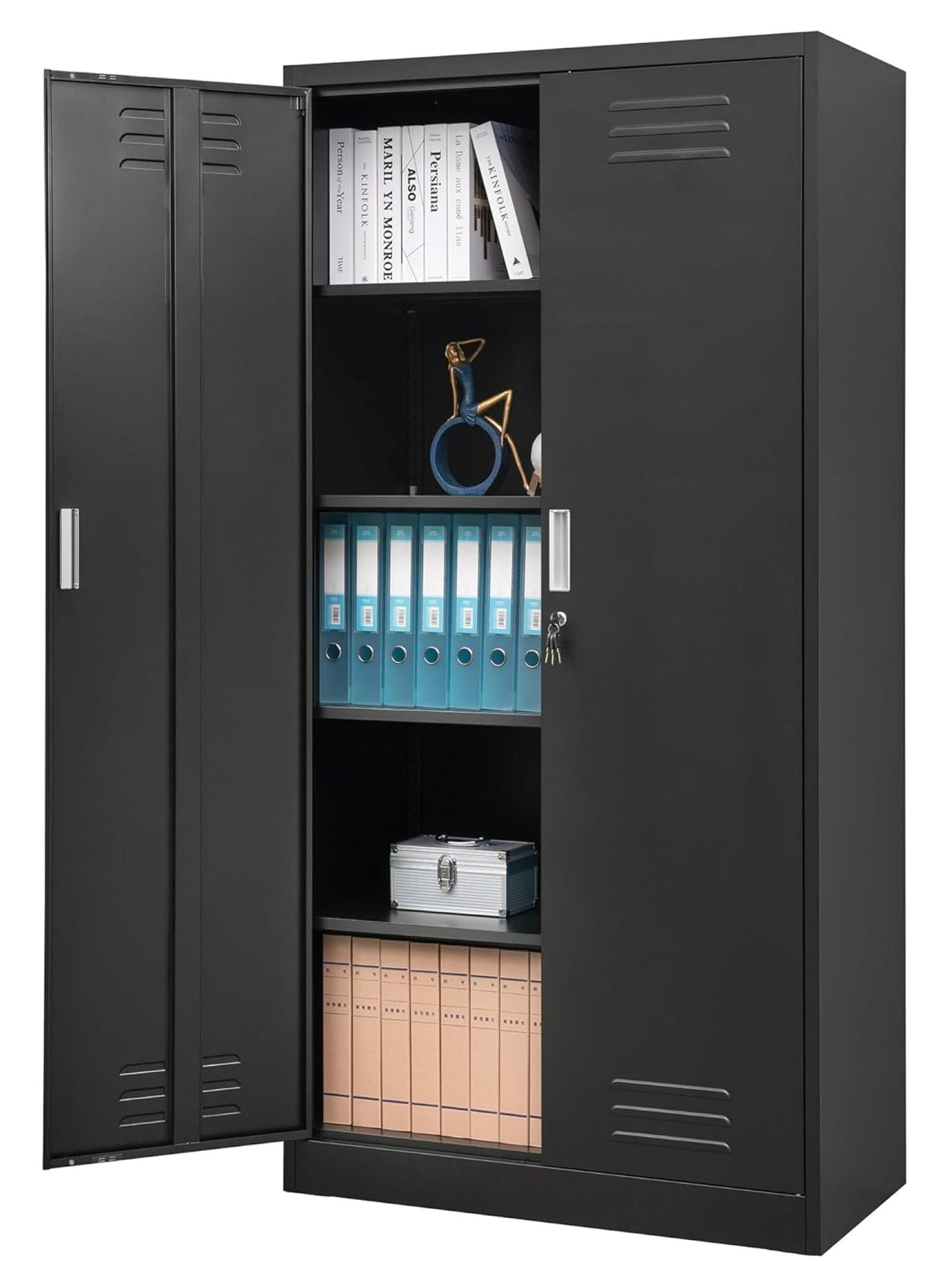 Metal Storage Cabinet, 71" Locking Cabinets with Doors and Adjustable ...