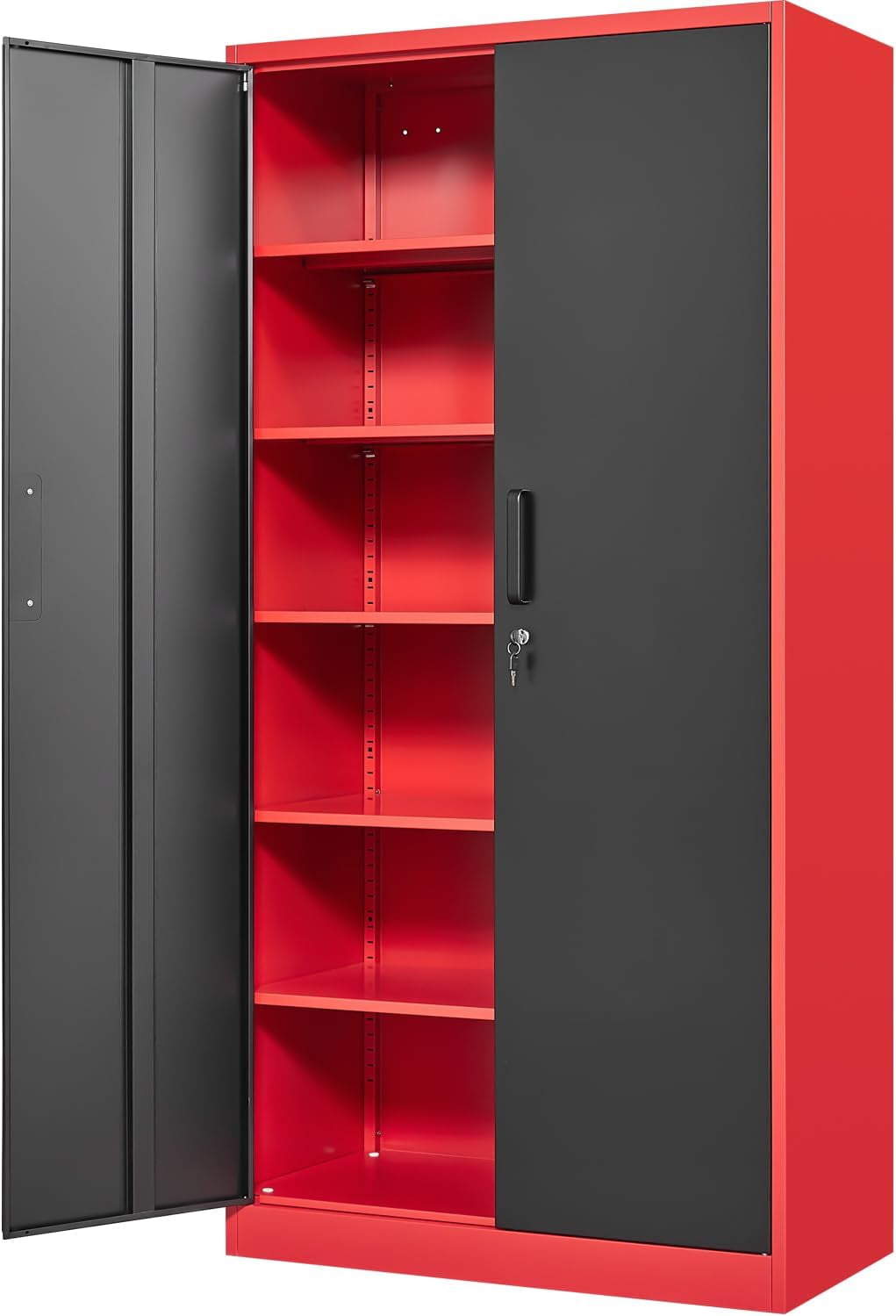 Metal Storage Cabinet-71” Tall Steel File Cabinets with Lockable Doors ...