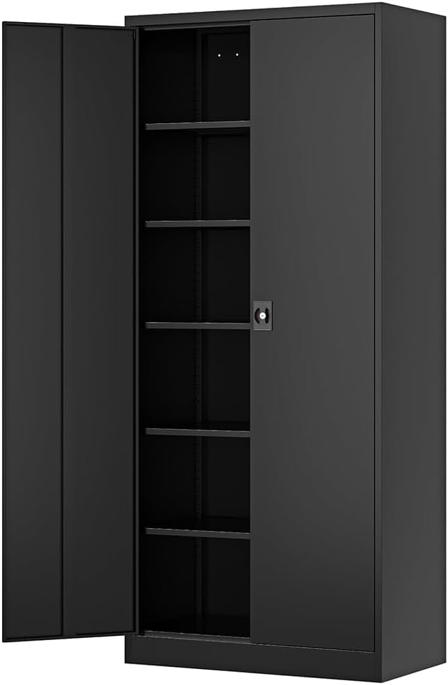 Metal Storage Cabinet-71” Tall Steel File Cabinets with Lockable Doors ...