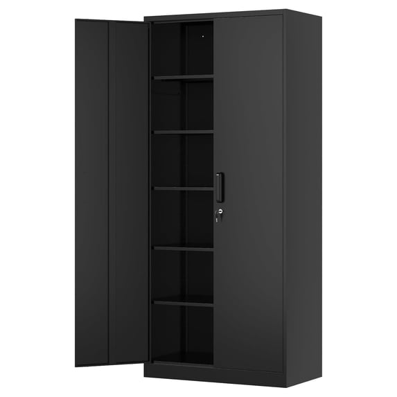 Metal Storage Cabinet-71” Tall Steel File Cabinets with Lockable Doors ...
