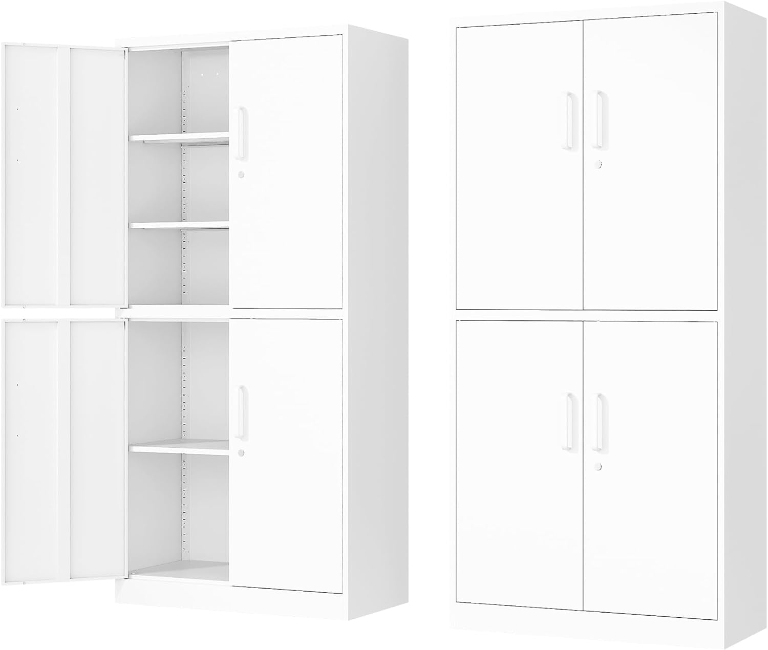 Metal Storage Cabinet-71” Tall Steel File Cabinets with Lockable Doors ...
