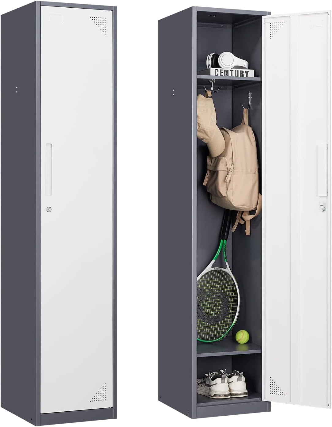 Metal Storage Cabinet, 71" Tall Storage Locker for Employees, Steel ...