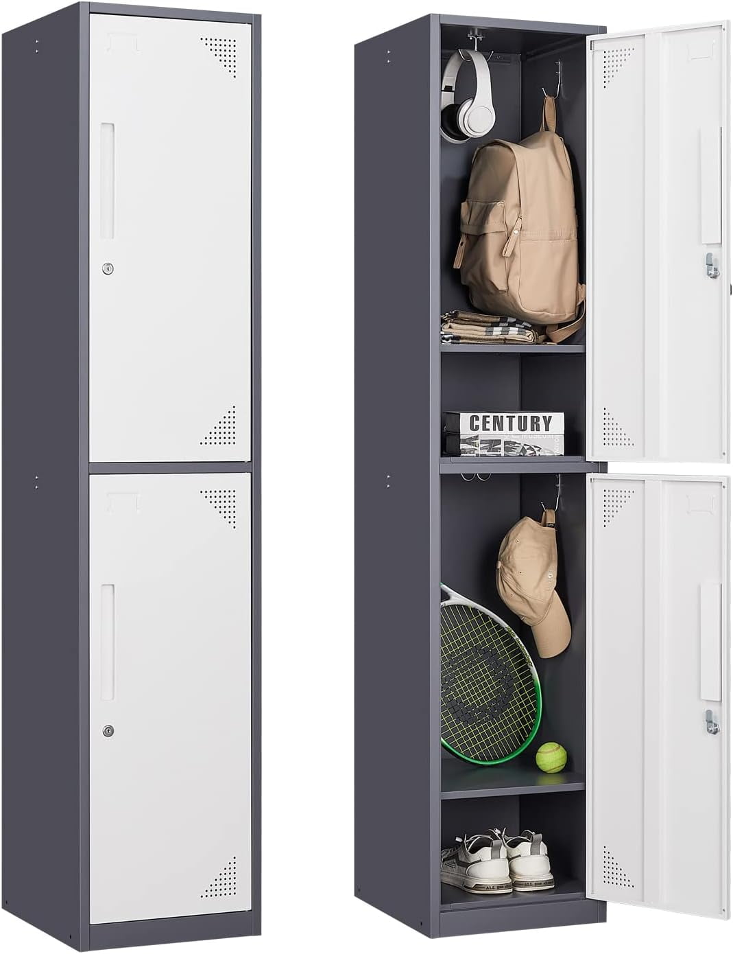Metal Storage Cabinet, 71" Tall Storage Locker for Employees, Steel ...