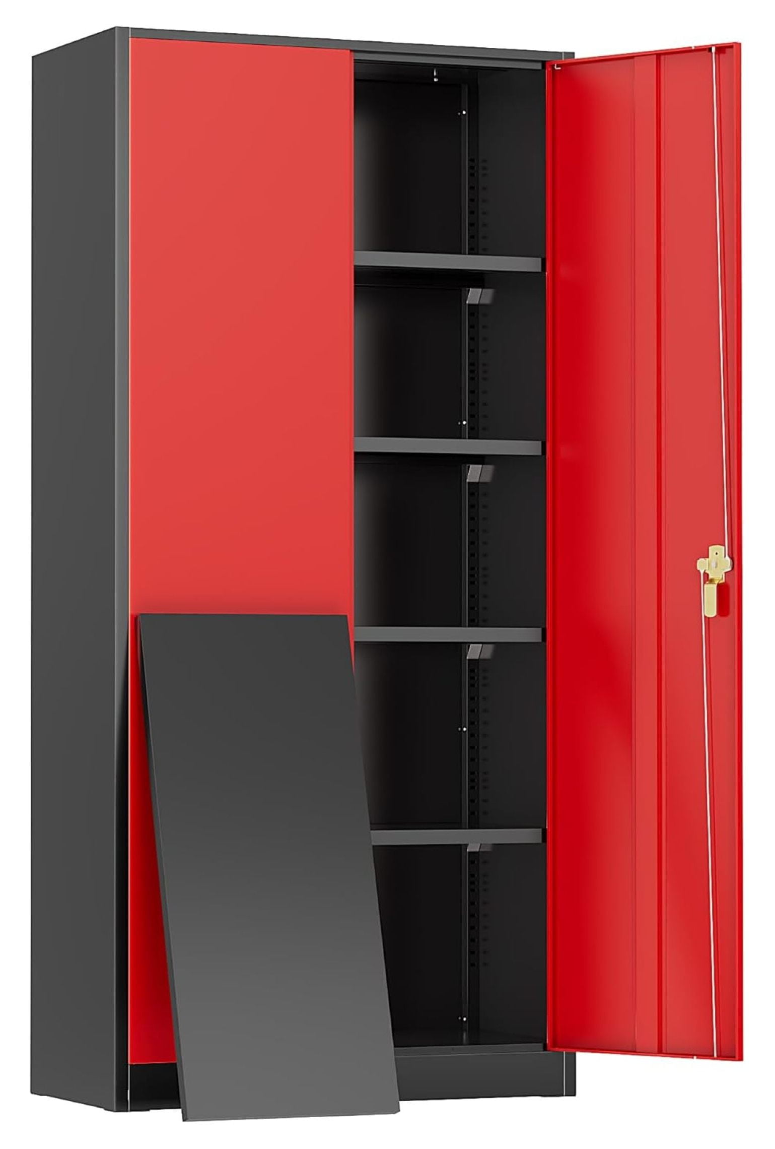 Metal Storage Cabinet, 72" Black Locking Metal Garage Storage Cabinet ...