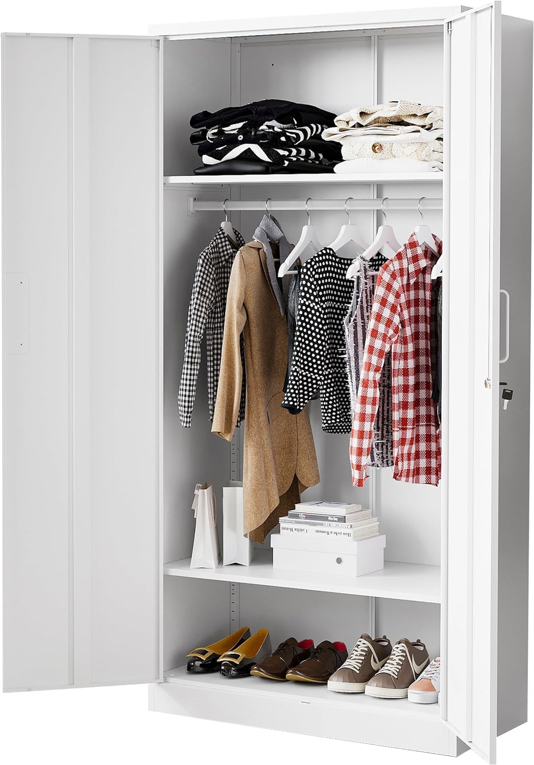 Metal Storage Cabinet 72'' Metal Locker with Locking Metal Storage ...